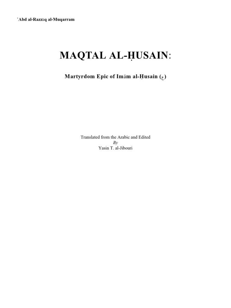 Maqtal Al Hussain | PDF | Husayn Ibn Ali | Abrahamic Religions