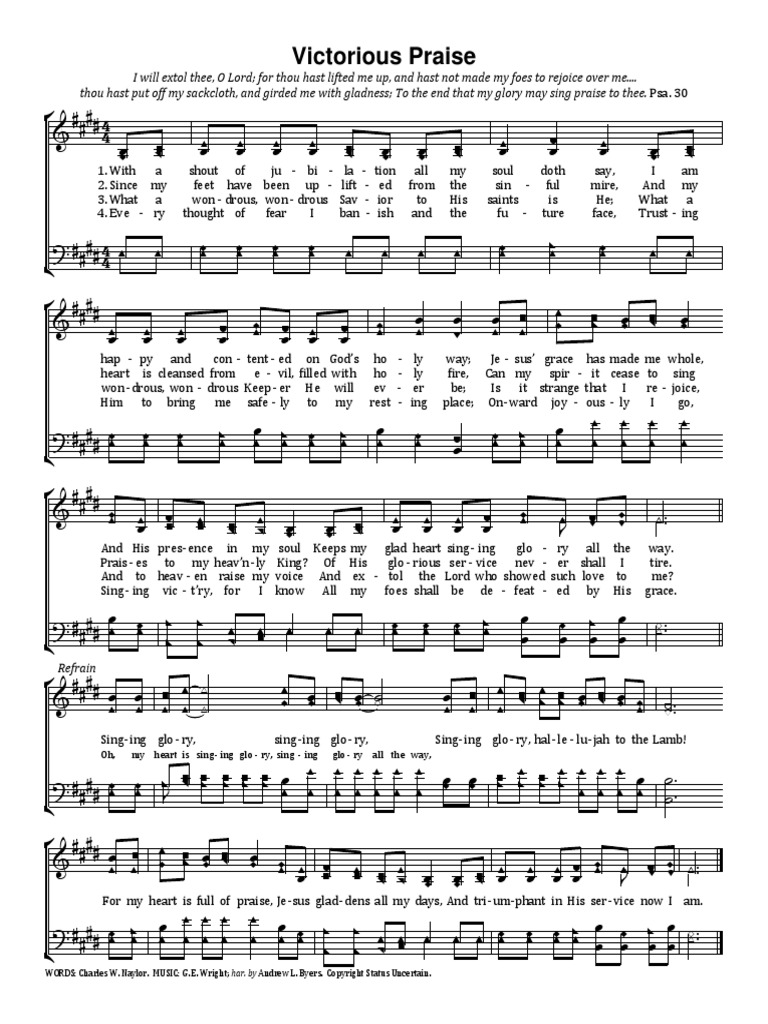 Victorious Praise: Oh, My Heart Is Sing Ing - Glo Ry, - Sing Ing - Glo ...