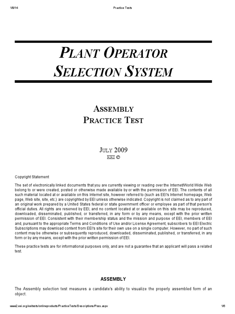 EEI Assembly Practice Test | PDF | World Wide Web | Internet & Web