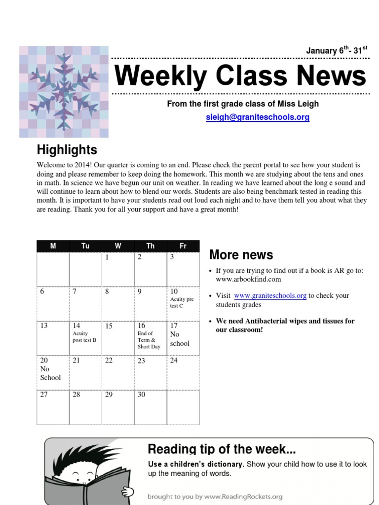 January Newsletter | PDF