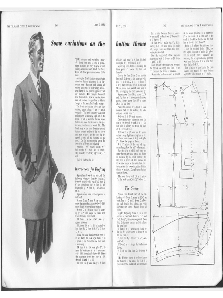 The Tailor and Cutter - Pattern Drafting 1950 | PDF