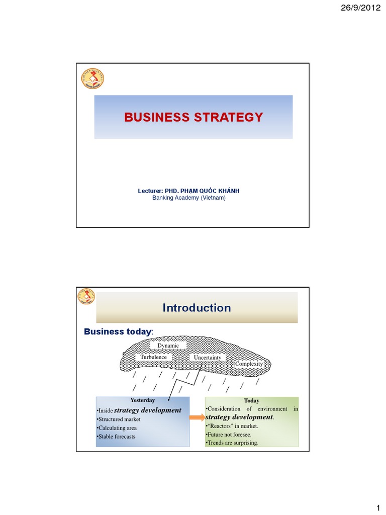 Business Strategy Lecture: Developing Strategic Planning Skills Through ...