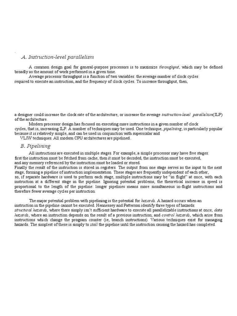 Instruction Level Parallelism Pdf Parallel Computing Central Processing Unit
