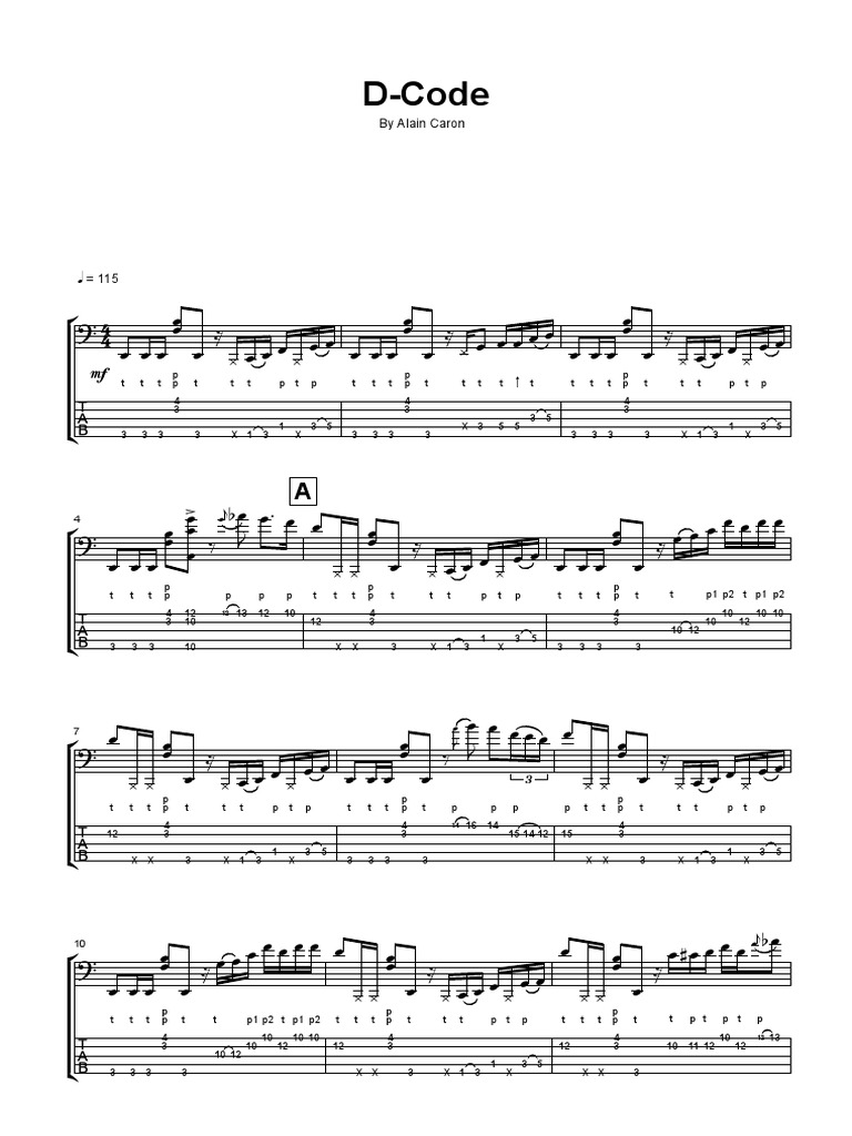 Alain Caron - D-Code Bass Solo | PDF | Livres de cuisine, nourriture et ...