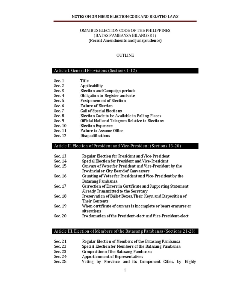 Notes | PDF | Initiative | Commission On Elections (Philippines)