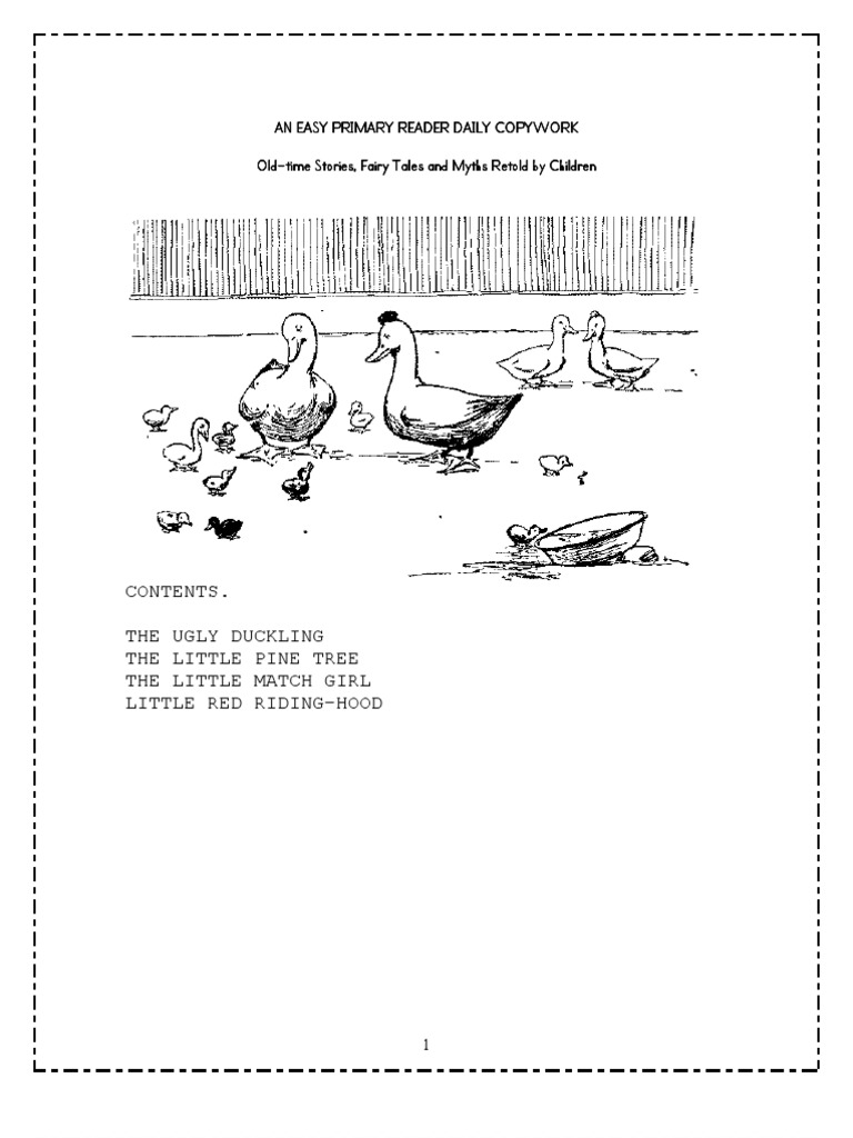 Early Reader Copywork Tales | PDF | Duck | The Ugly Duckling