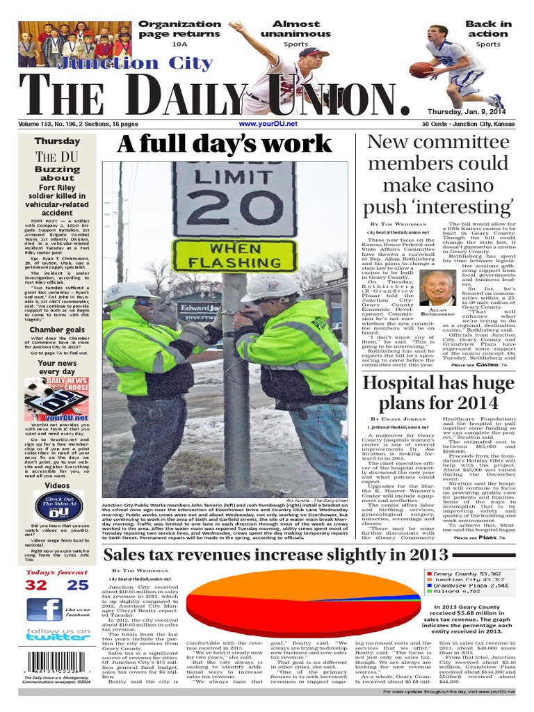 The Daily Union. January 9, 2014 | PDF | 3 D Printing | Tobacco Smoking