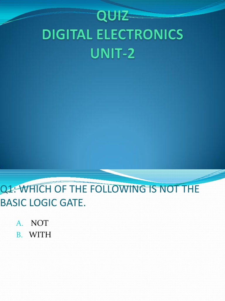 Quiz On Digital Electronics | PDF