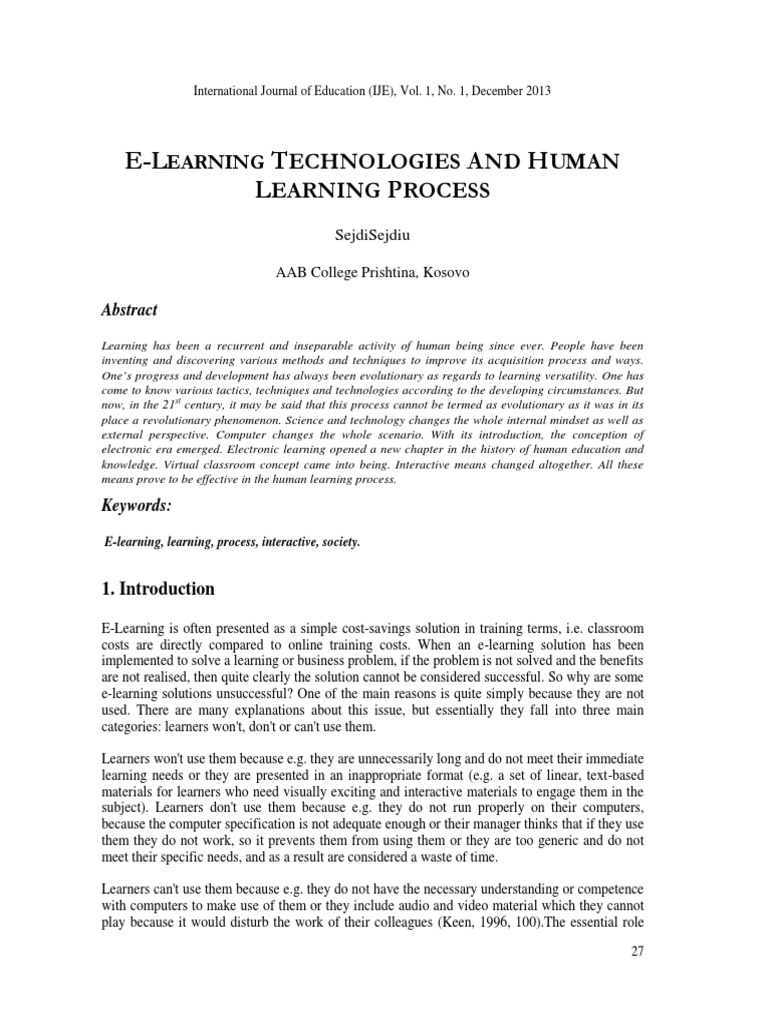 E-Learning Technologies and Human | PDF | Educational Technology ...
