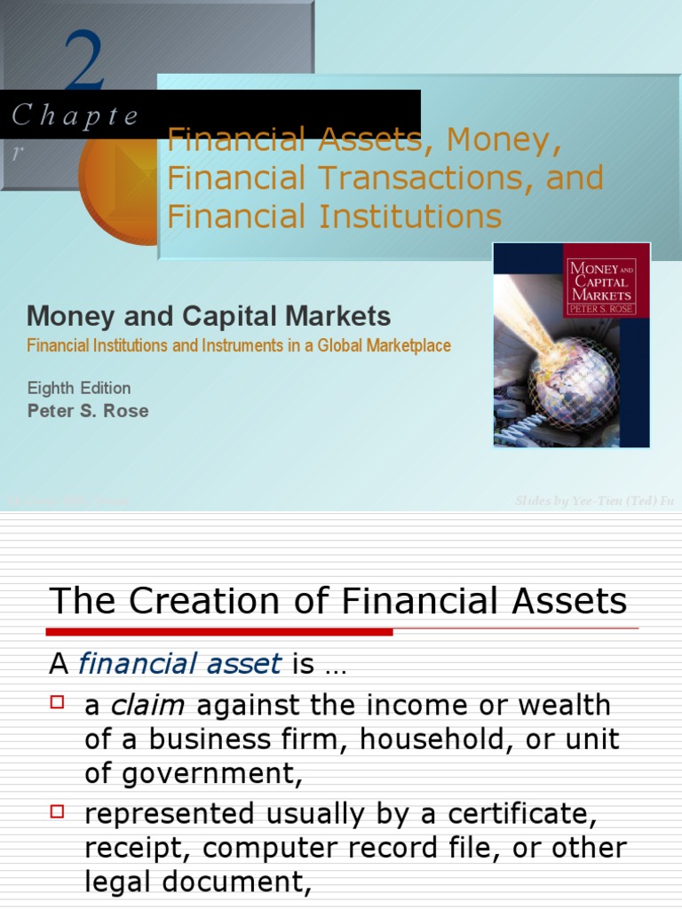 Financial Assets, Money, Financial Transactions, and Financial ...