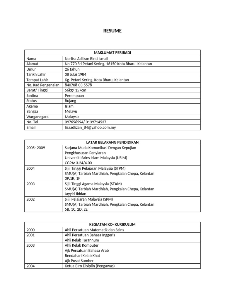 Resume Lisa | PDF