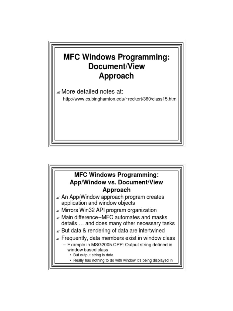 Mfc Windows Programming Document View Approach Class Computer Programming Menu Computing