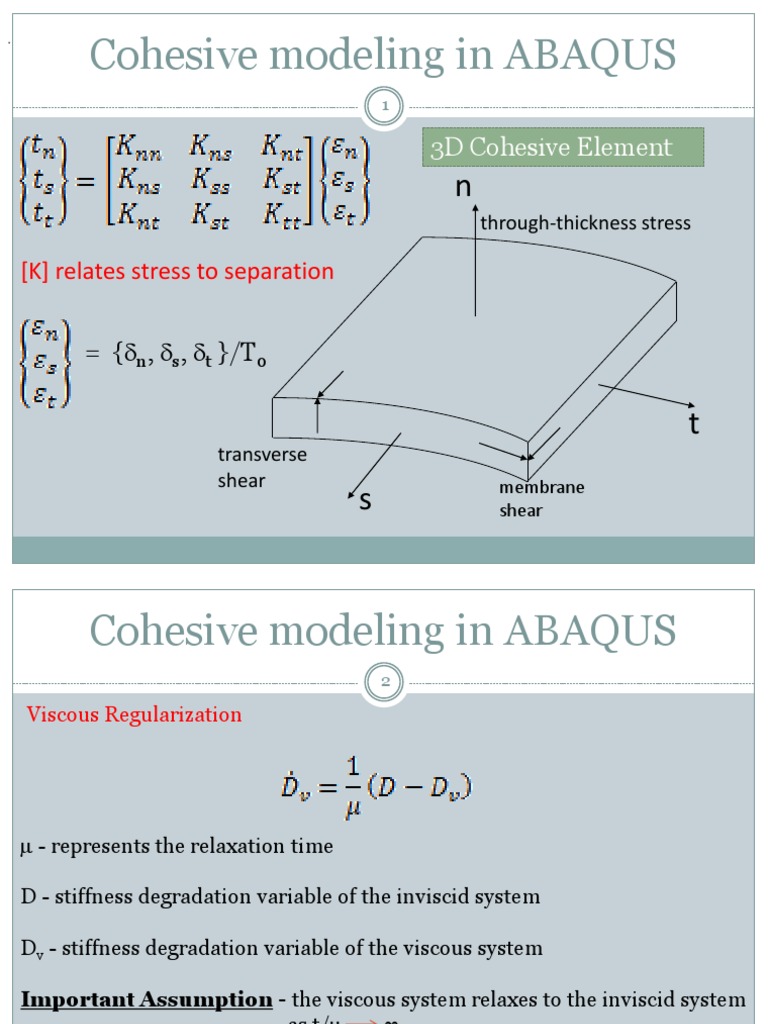Cohesive Modeling Techniques in ABAQUS | PDF