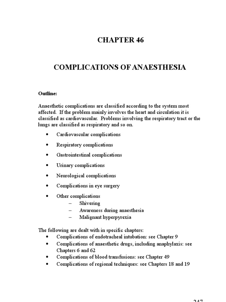 CH 46 Complications of Anaesthesia | PDF | Anesthesia | Thrombosis