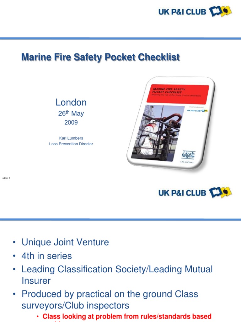 Marine Fire Safety Pocket Checklist | PDF | Cargo | Nature