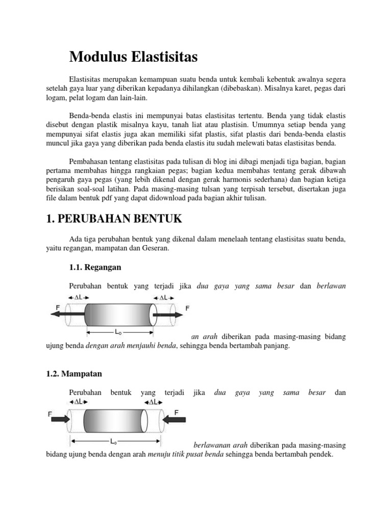 Modulus Elastisitas | PDF