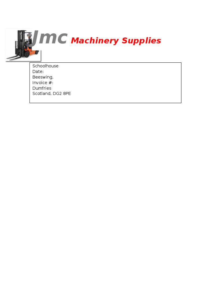 Invoice: Machinery Supplies | PDF