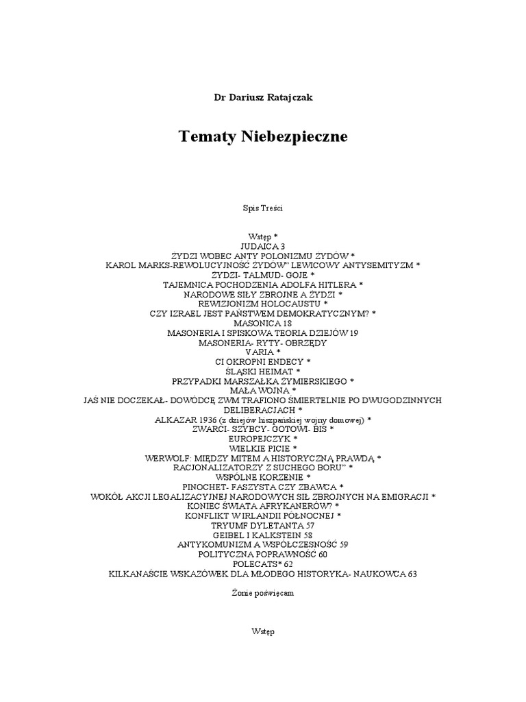 Tematy Niebezpieczne - Dariusz Ratajczak | PDF