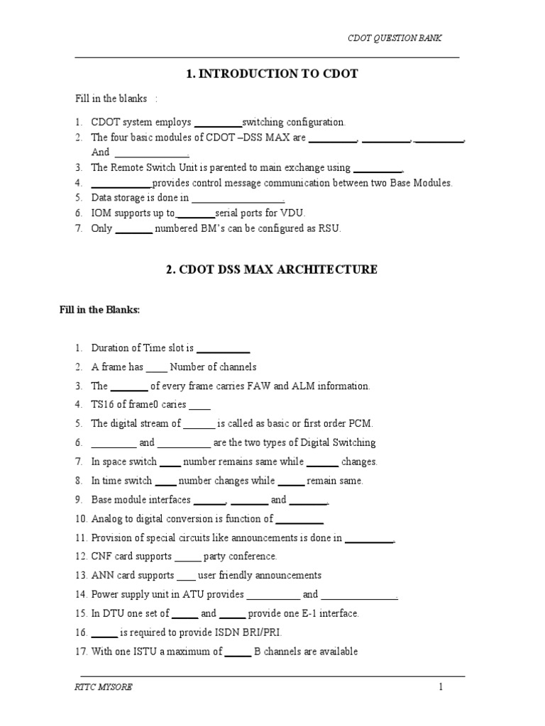 Cdot Question Bank | PDF | Data | Telecommunications