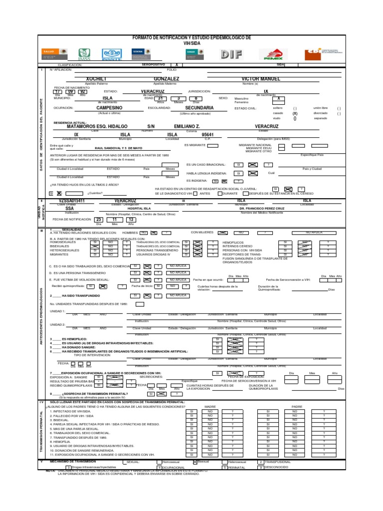 Formato de Vih | VIH / SIDA | VIH
