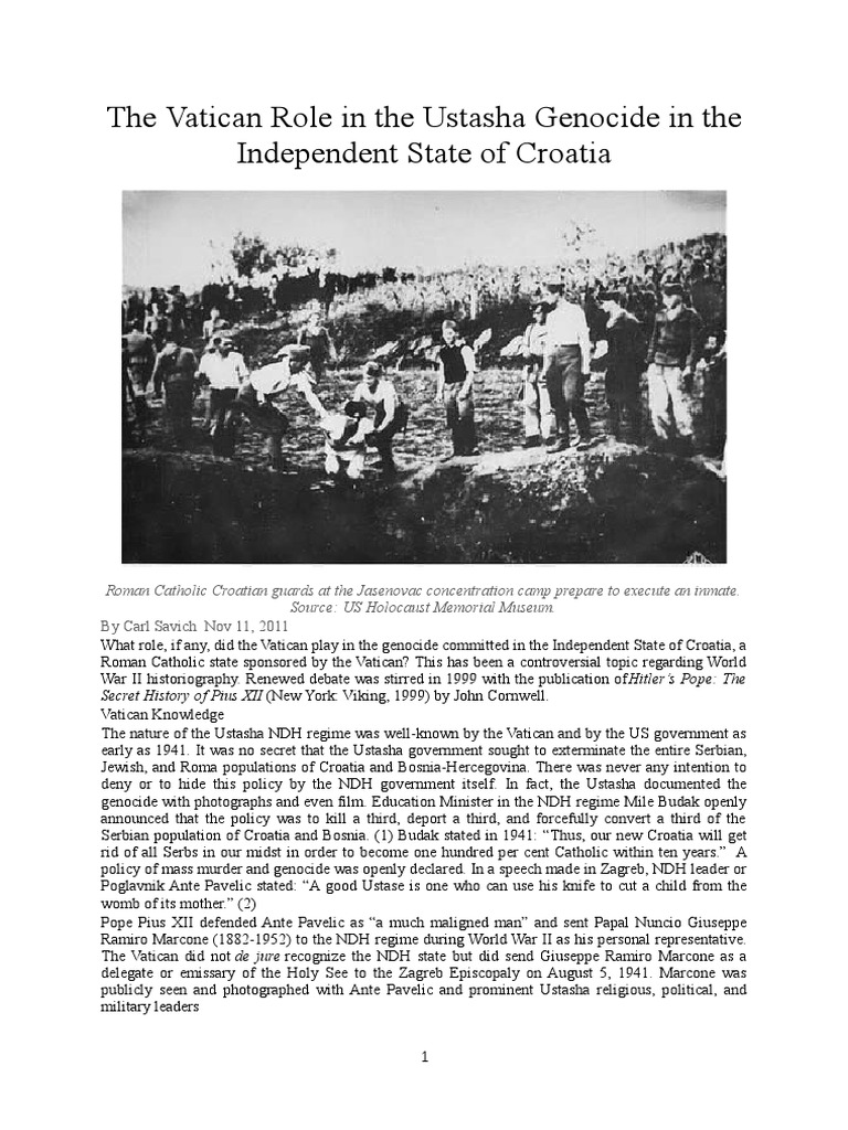 The Vatican Role in The Ustasha Genocide in The Independent State of ...