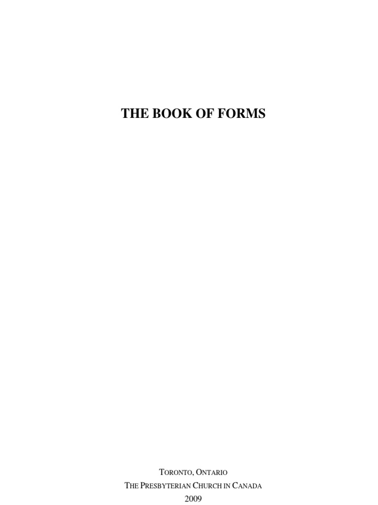 Book of Forms (2009) | PDF | Presbyterianism | Committee