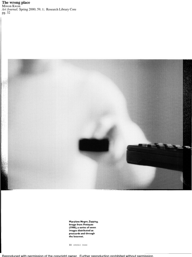 The Wrong Place - Miwon Kwon | PDF | Copyright | Mass Media