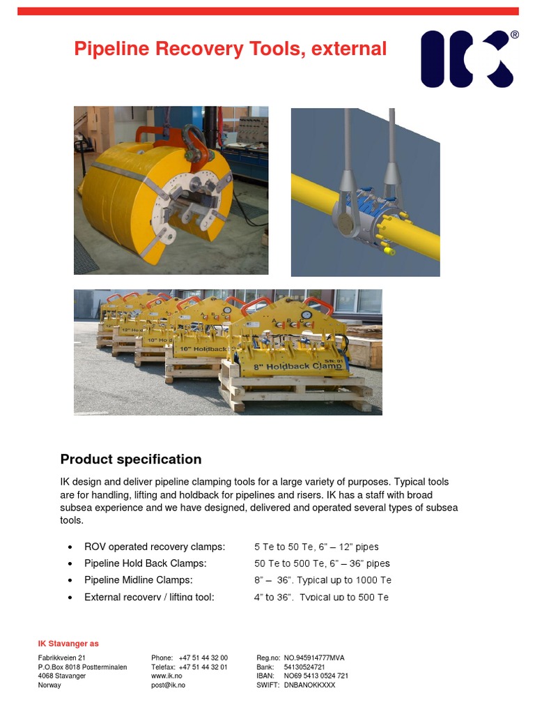 Pipeline Recovery Tools External | PDF