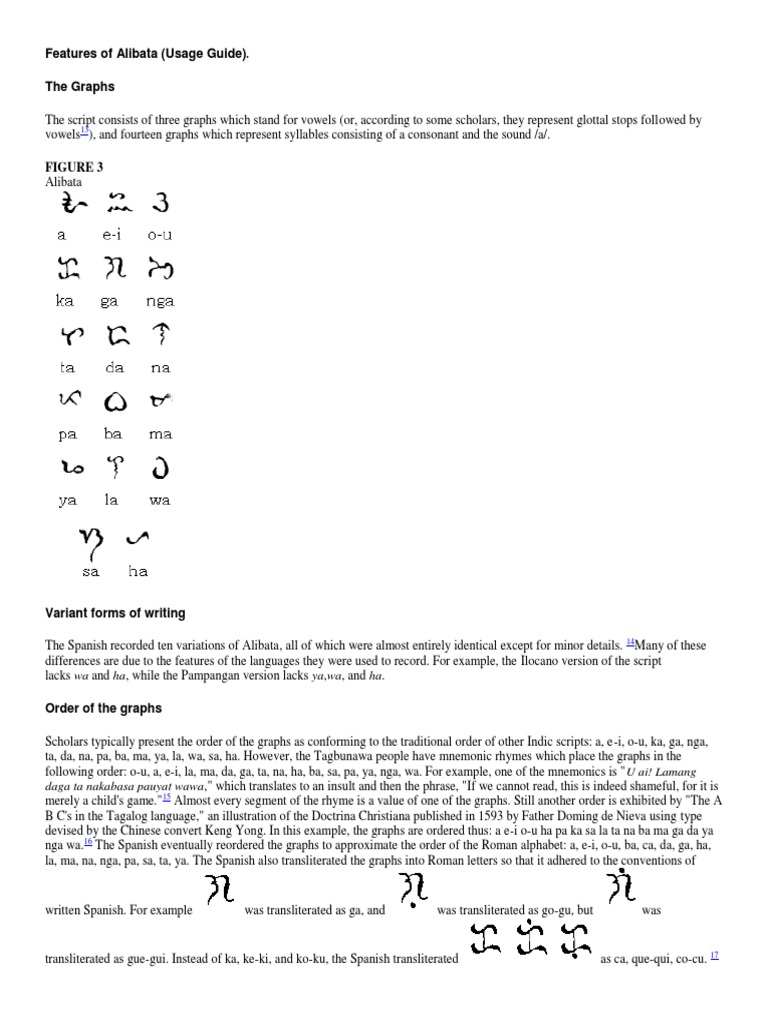 Features of Alibata | Syllable | Tagalog Language