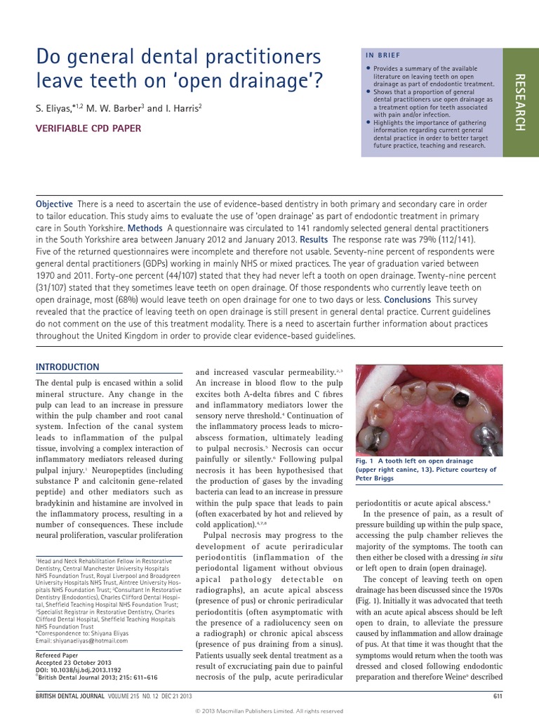 Open Drainage or Not | Human Tooth | Dentistry