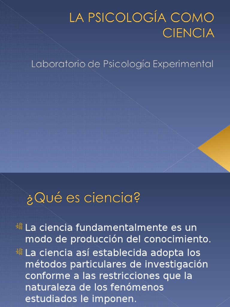 La Psicología Como Ciencia | PDF | Sicología | Comportamiento