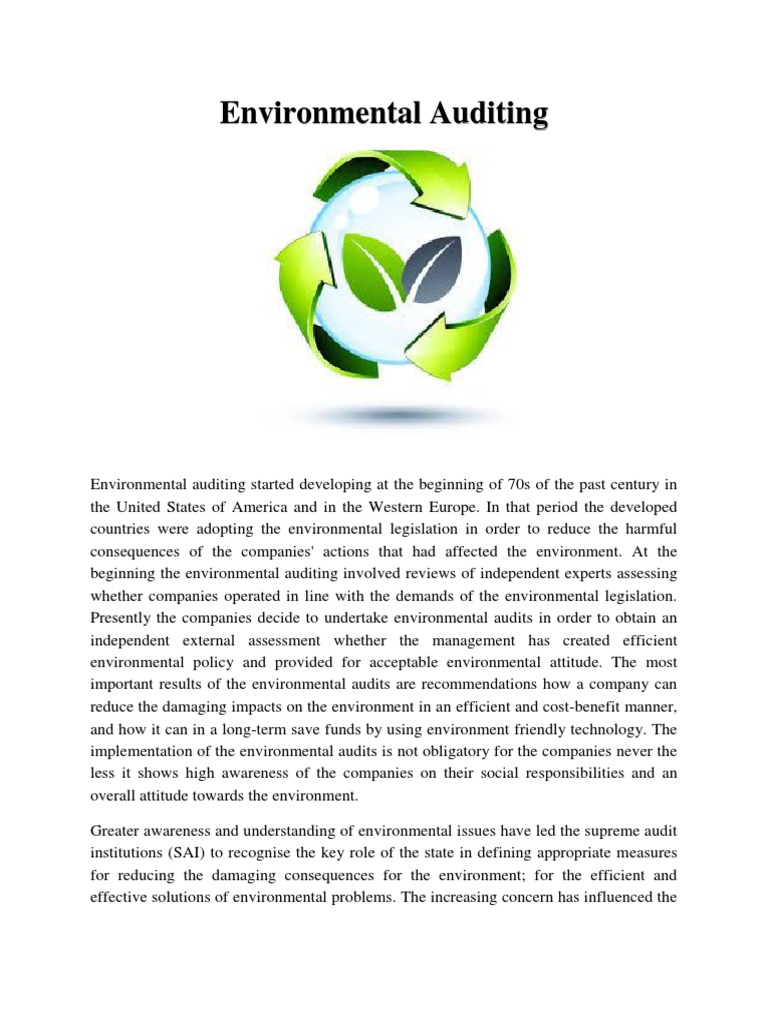 Environmental Auditing | PDF | Natural Environment | Accounting And Audit