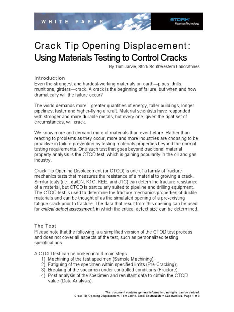 CTOD Test Procedure Overview | PDF