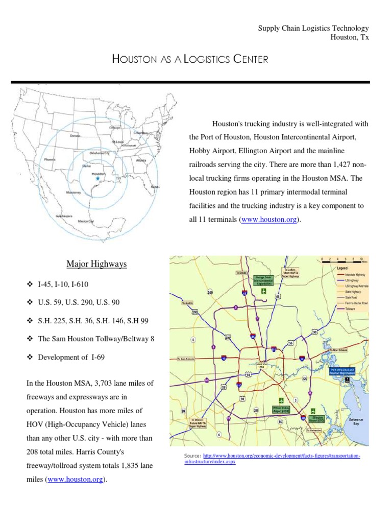 Houston As A Logistics Center | PDF | Houston | Port