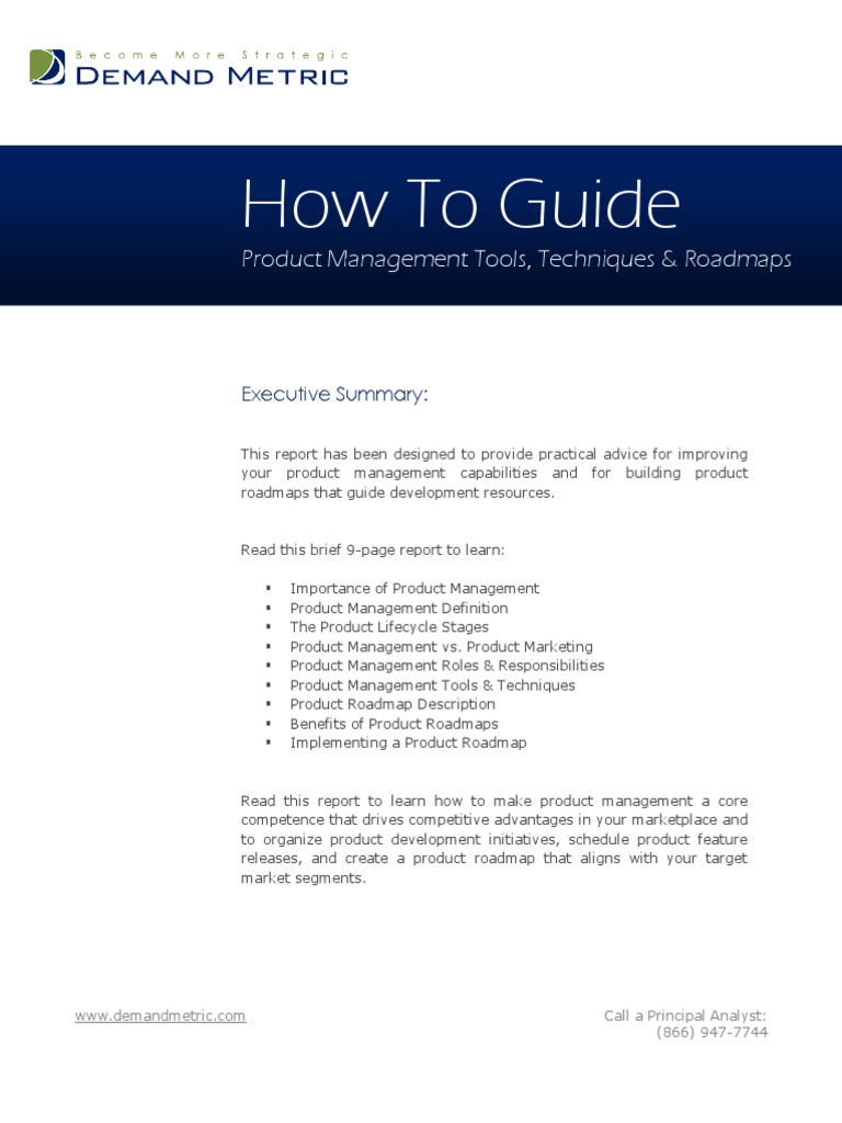 Product Management Tools & Roadmaps Guide | PDF | Market Analysis ...