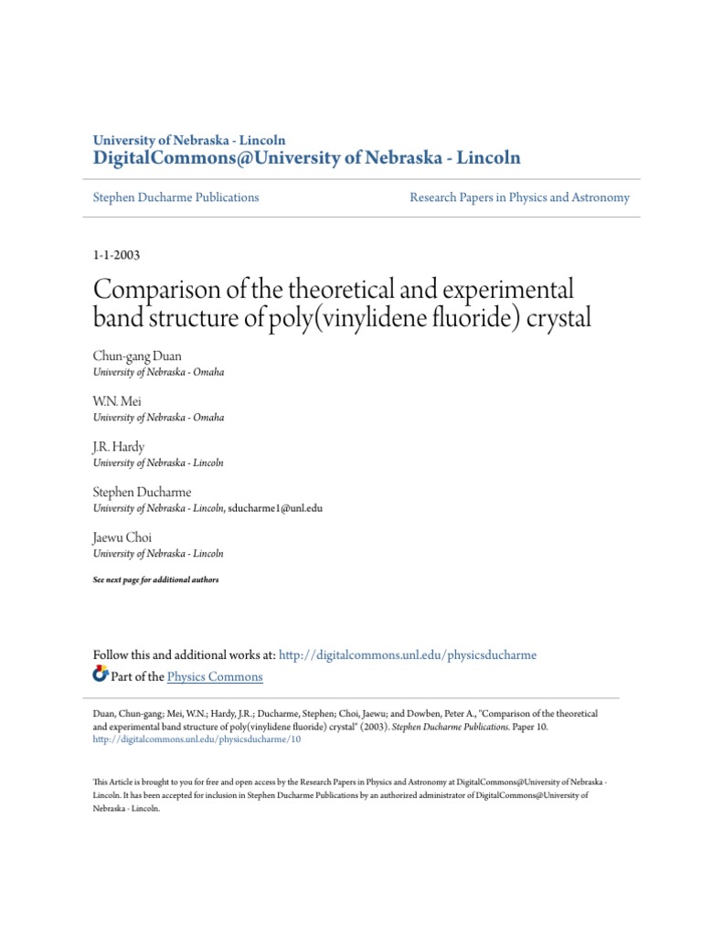 PVDF Bandstructure | PDF | Electronic Band Structure | Photoelectric Effect