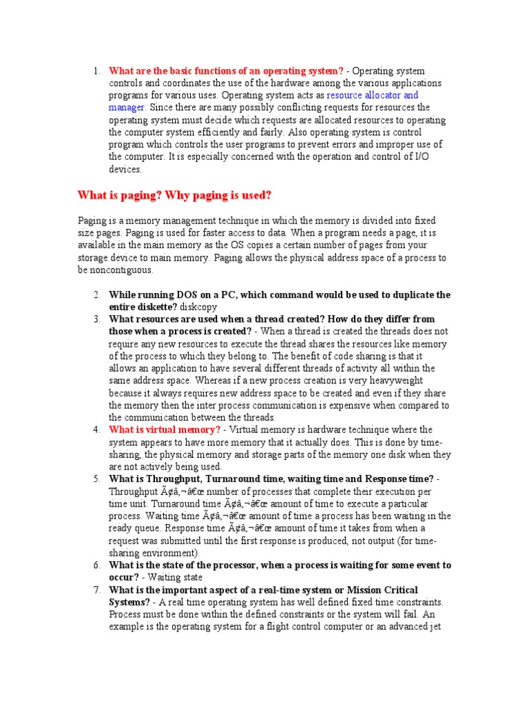 What Is Paging? Why Paging Is Used?: Resource Allocator and Manager ...