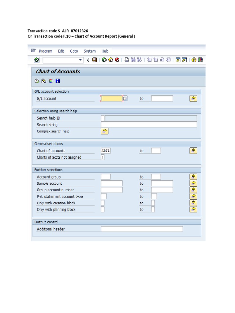 SAP Chart of Accounts Reports | PDF | Finance & Money Management ...