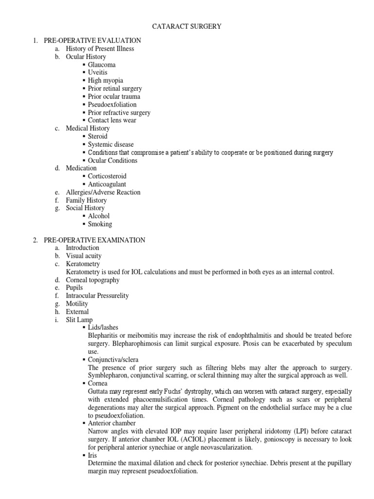 A Comprehensive Guide to the Pre-Operative Evaluation and Post ...