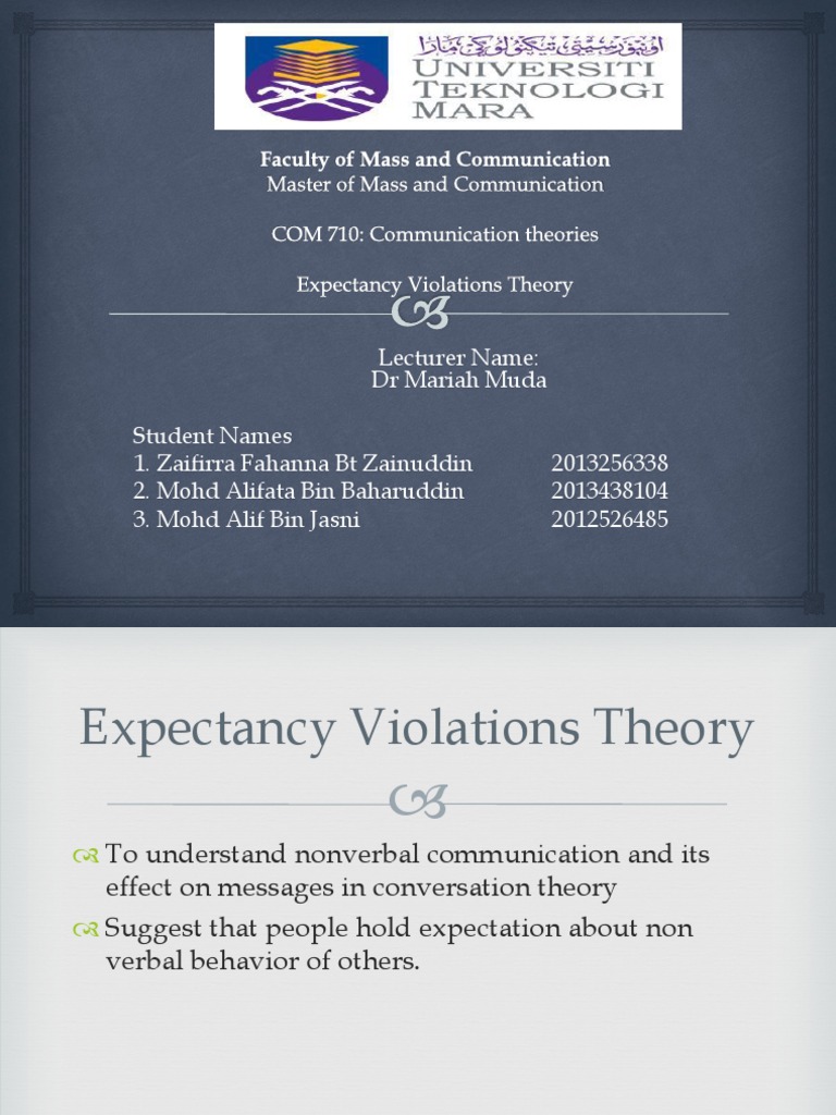 Expectancy Violations Theory | PDF | Nonverbal Communication | Social ...