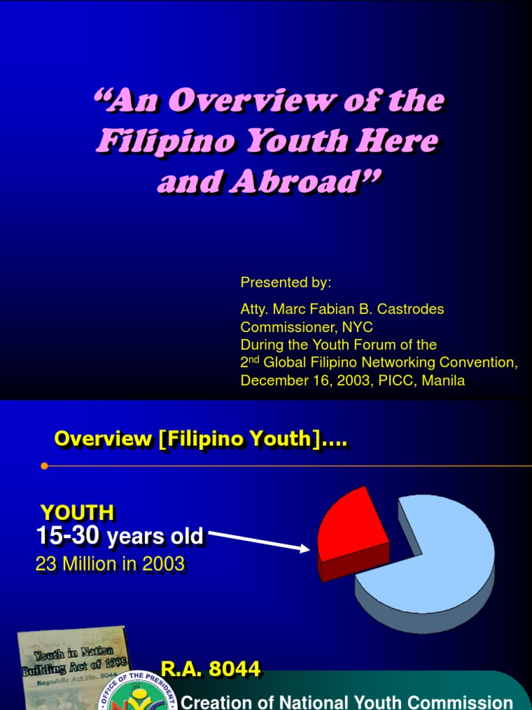 Filipino Youth: Challenges and Opportunities | PDF | Philippines ...