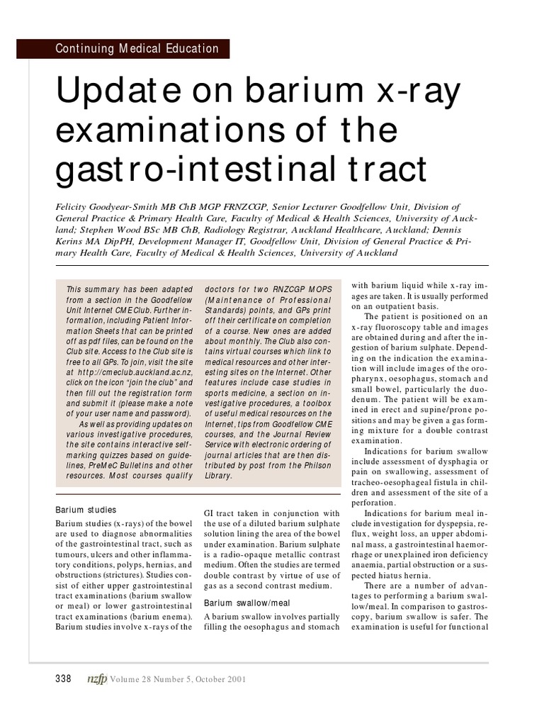Barium X-Ray Examinations Overview | PDF | Colonoscopy | Gastroenterology