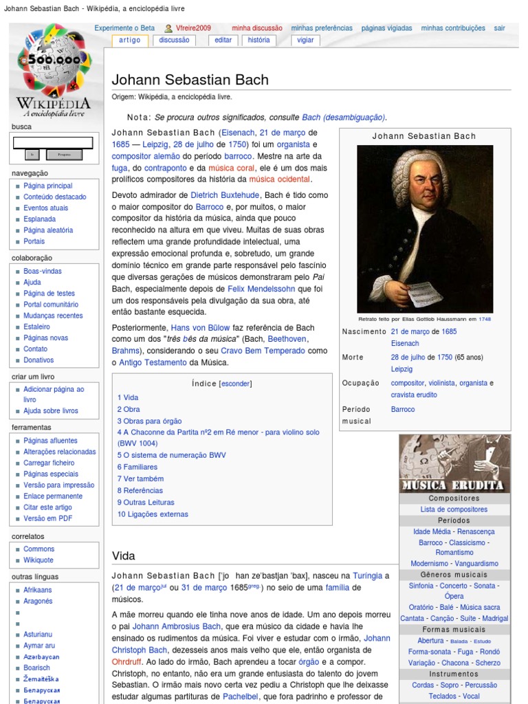 Johann Sebastian Bach - Wikipédia, A Enciclopédia Livre | PDF | Johann ...