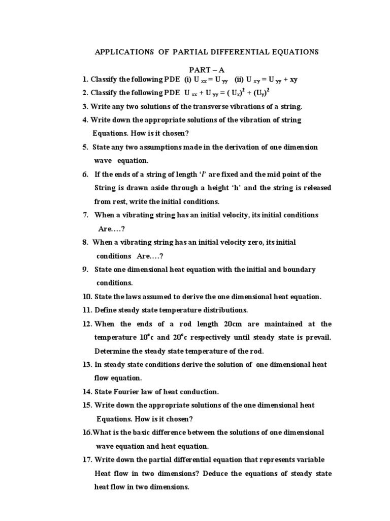 Unit-Iii-App of Pde | PDF | Partial Differential Equation | Wave Equation