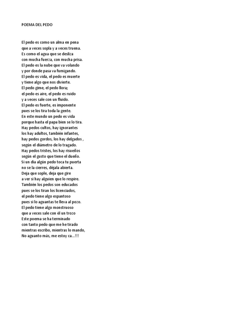 Poema Humorístico del Pedo | PDF | Poesía | Ficción general