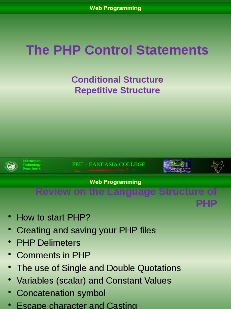 Php Control Statements Pdf Php Variable Computer Science 1775