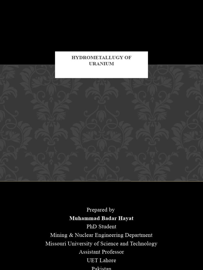 Uranium Processing and Extraction Methods | PDF | Uranium | Chemical ...