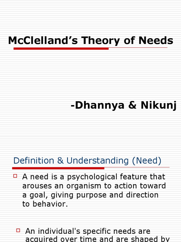McClelland’s Theory of Needs