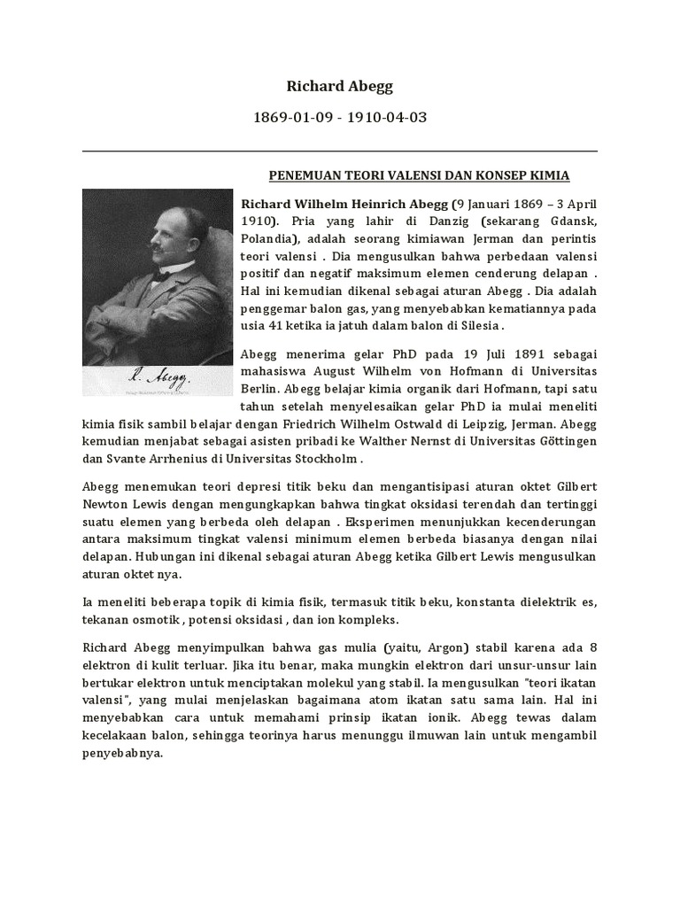 Biografi Richard Abegg | PDF