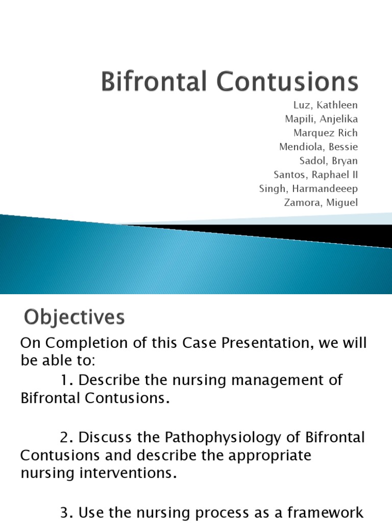Bifrontal Contusions Ppt | Medical Specialties | Clinical Medicine